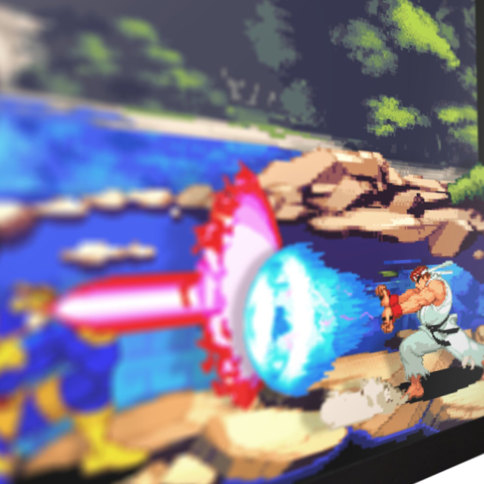 X-men Vs. Street Fighter cyclops Vs. Ryu 3D Shadow Box | Etsy