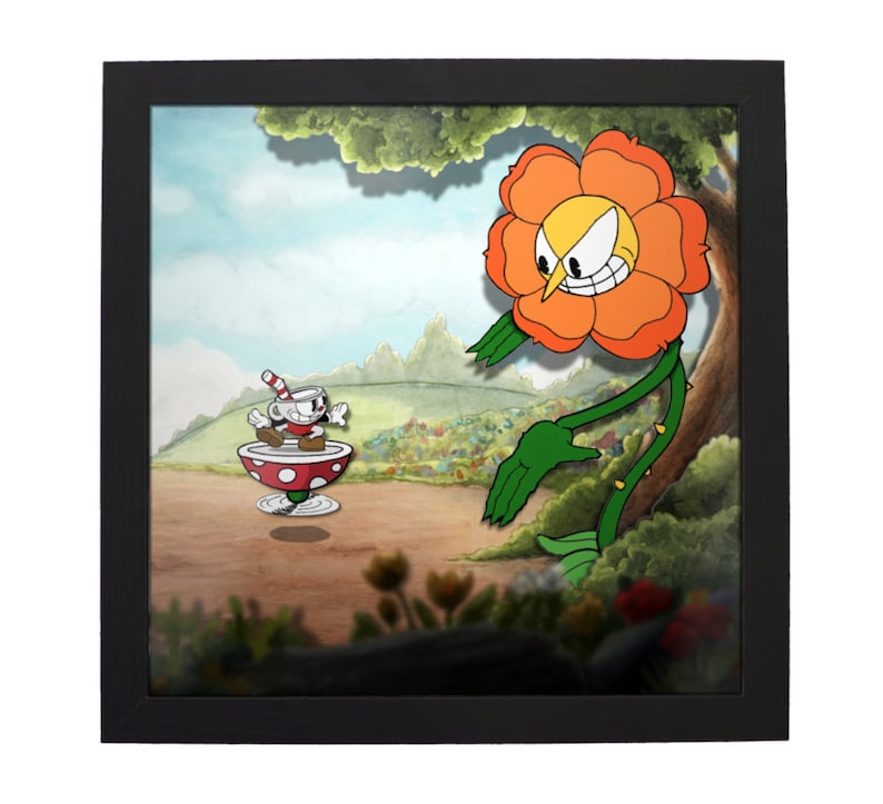 Cuphead cagney Carnation 3D Shadow Box for Gamers - Etsy