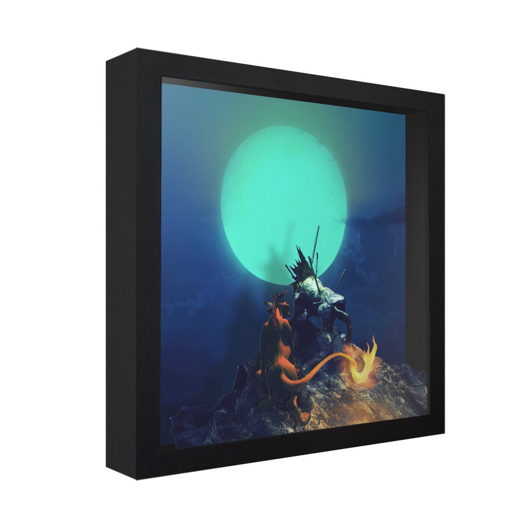 Final Fantasy VII (red XIII) - 3D Shadow Box for Gamers | Handmade Wall ...