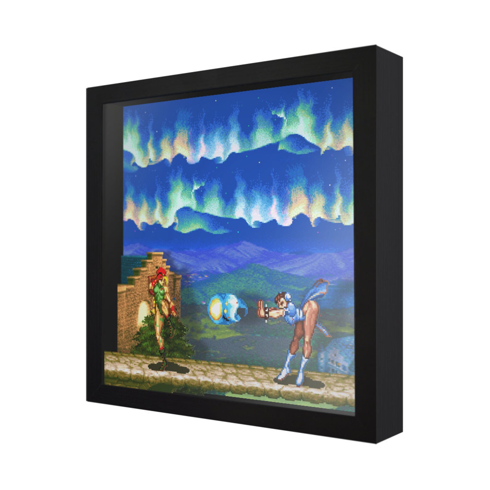 Super Street Fighter 2 Cammy Stage 3D Shadow Box - Handmade Gamer Wall ...