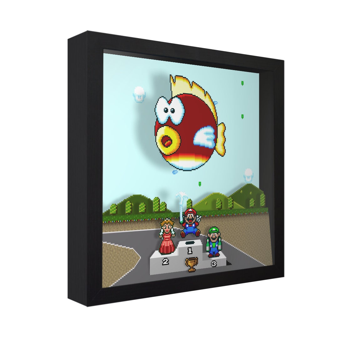 Super Mario Kart Podium 3D Shadow Box: Retro Gaming Wall Art - Etsy