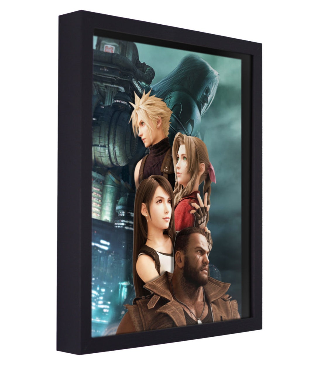 Final Fantasy VII (busts) - 3D Shadow Box for Gamers | Handmade Wall ...