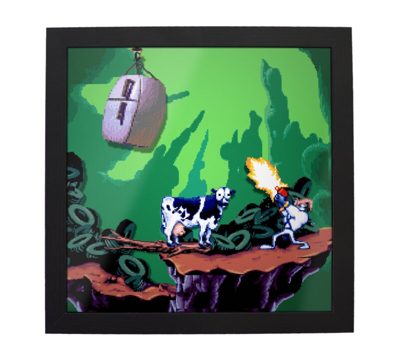Earthworm Jim 3D Shadow Box: Retro Gaming Wall Art - Etsy