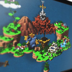 Super Mario RPG (world Map) - 3D Shadow Box for Gamers | Handmade Wall ...