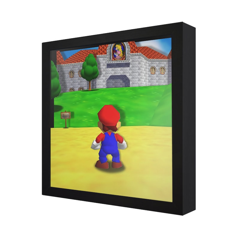 Super Mario 64 Shadow Box: Peach's Castle, Retro Gaming Wall Art - Etsy