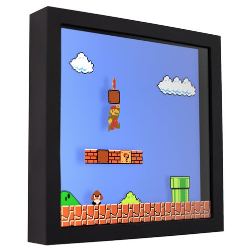 Super Mario Bros Video Game Shadow Box Decor - Etsy