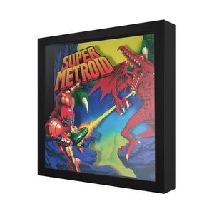Super Metroid (cover Art) - 3D Shadow Box for Gamers | Handmade Wall ...
