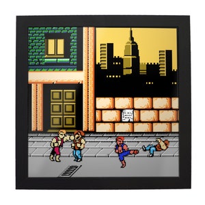 Double Dragon - 3D Shadow Box for Gamers | Handmade Wall Art | Unique ...