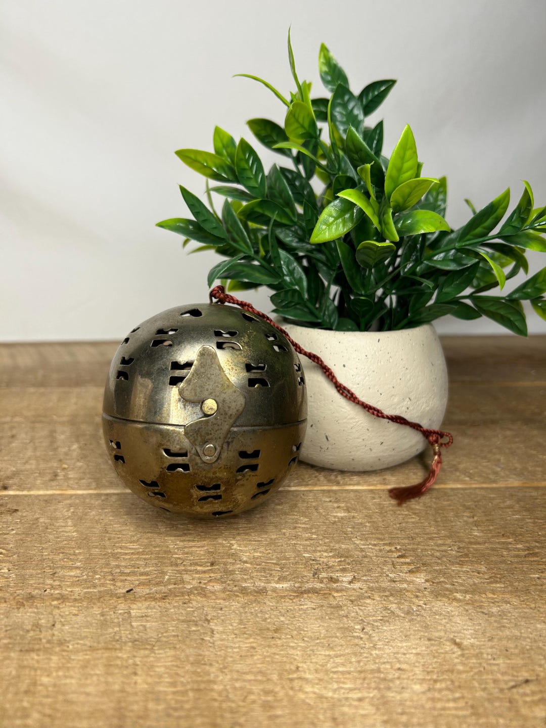 Vintage Silver Friendship Ball Ornament Potpouri Ball Christmas ...