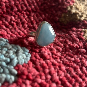 Aquamarine and Sterling Silver Ring, Size 9 - Etsy