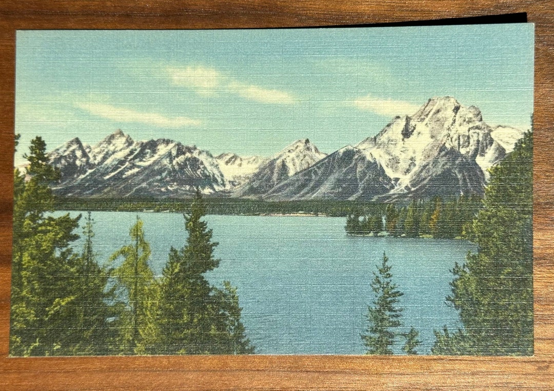 Union Pacific Railroad Jackson Lake and Teton Mountains Wyoming ...