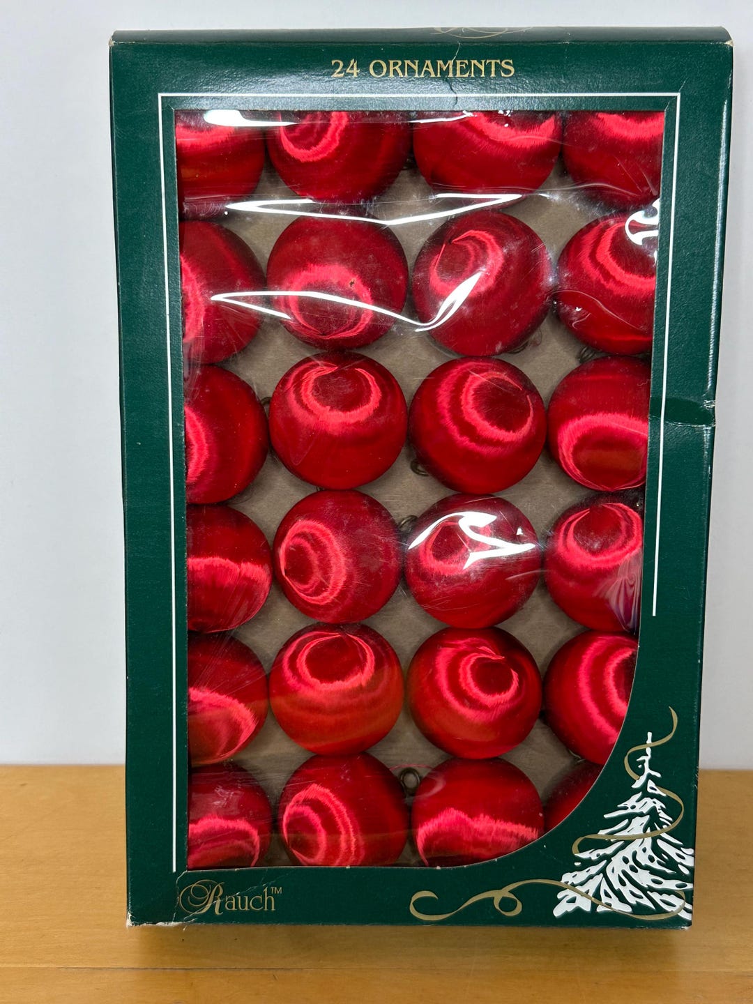 Rauch IOB Vintage MCM Red Satin Balls Set of 24 Ornaments - Etsy