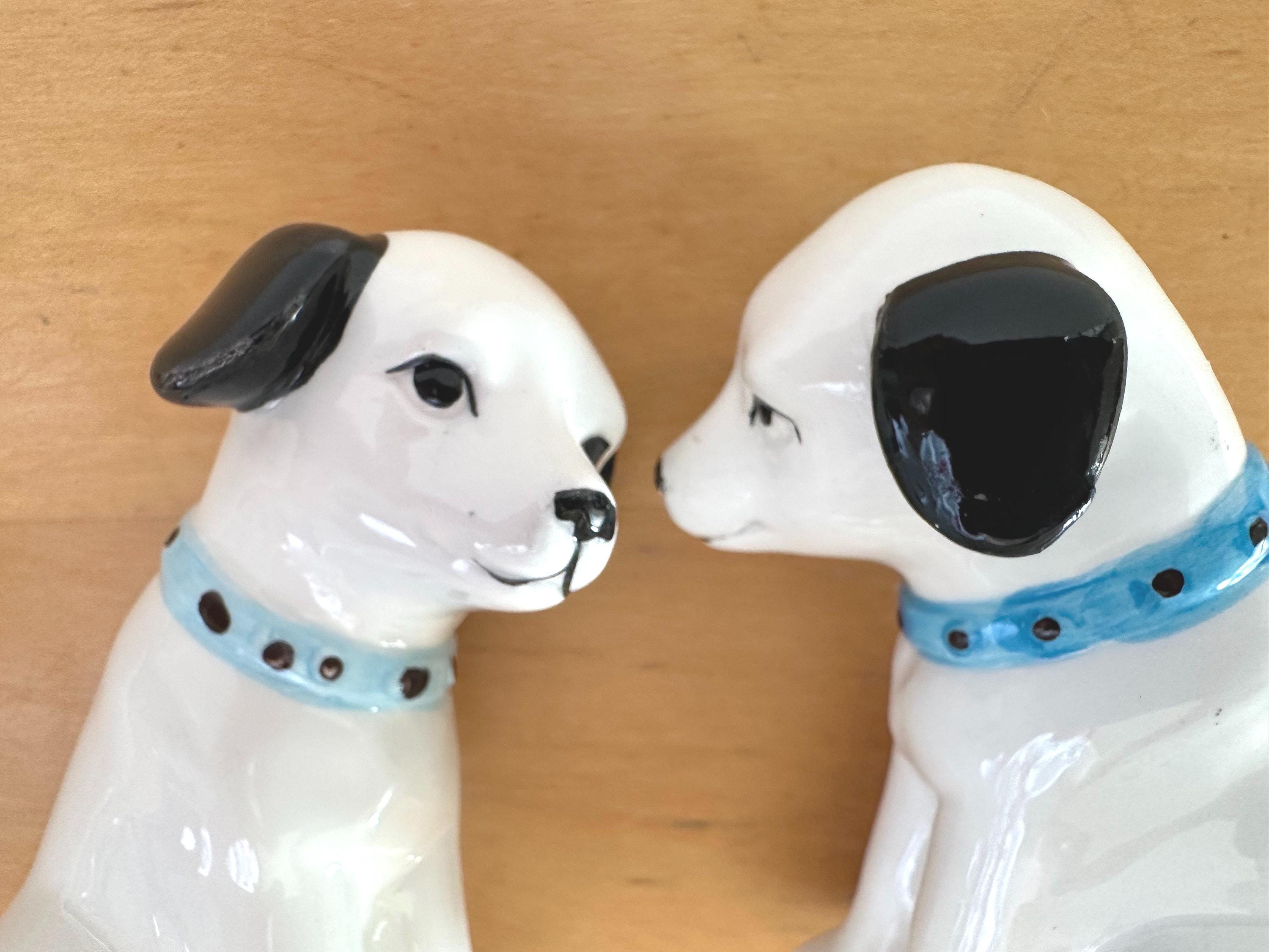RCA Nipper Vintage Salt and Pepper Shakers Rare Blue Collar Dog - Etsy