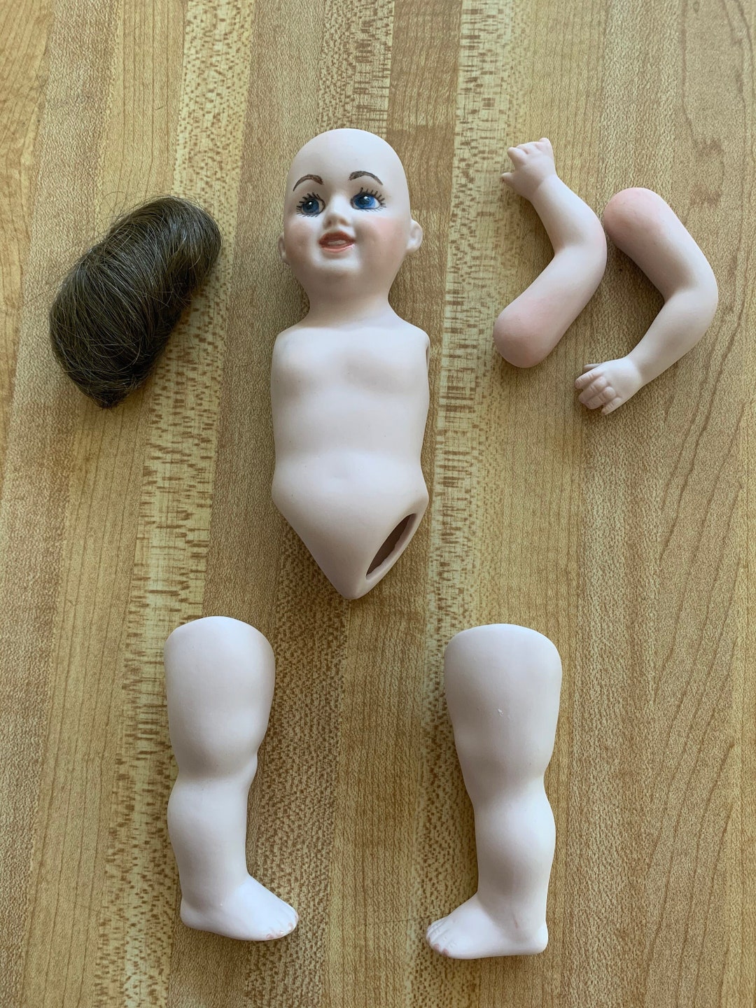 Hand Painted Doll Parts and Hair Set, Signed and Dated - Etsy