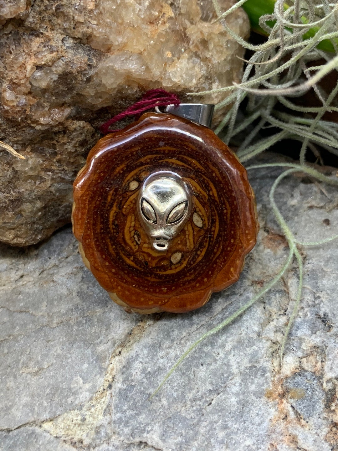 Silver Alien Head Pinecone Pendant medium - Etsy UK