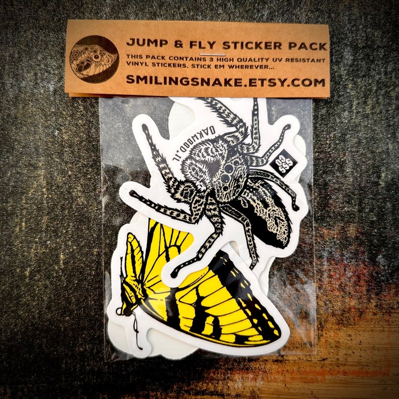 JUMP & FLY 3 Sticker Pack Monarch Tiger Swallowtail Butterfly Jumping ...