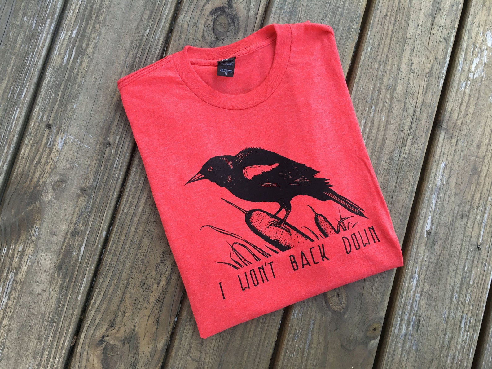 I Wont Back Down Nature Shirt Angry Red Winged Blackbird Bird | Etsy