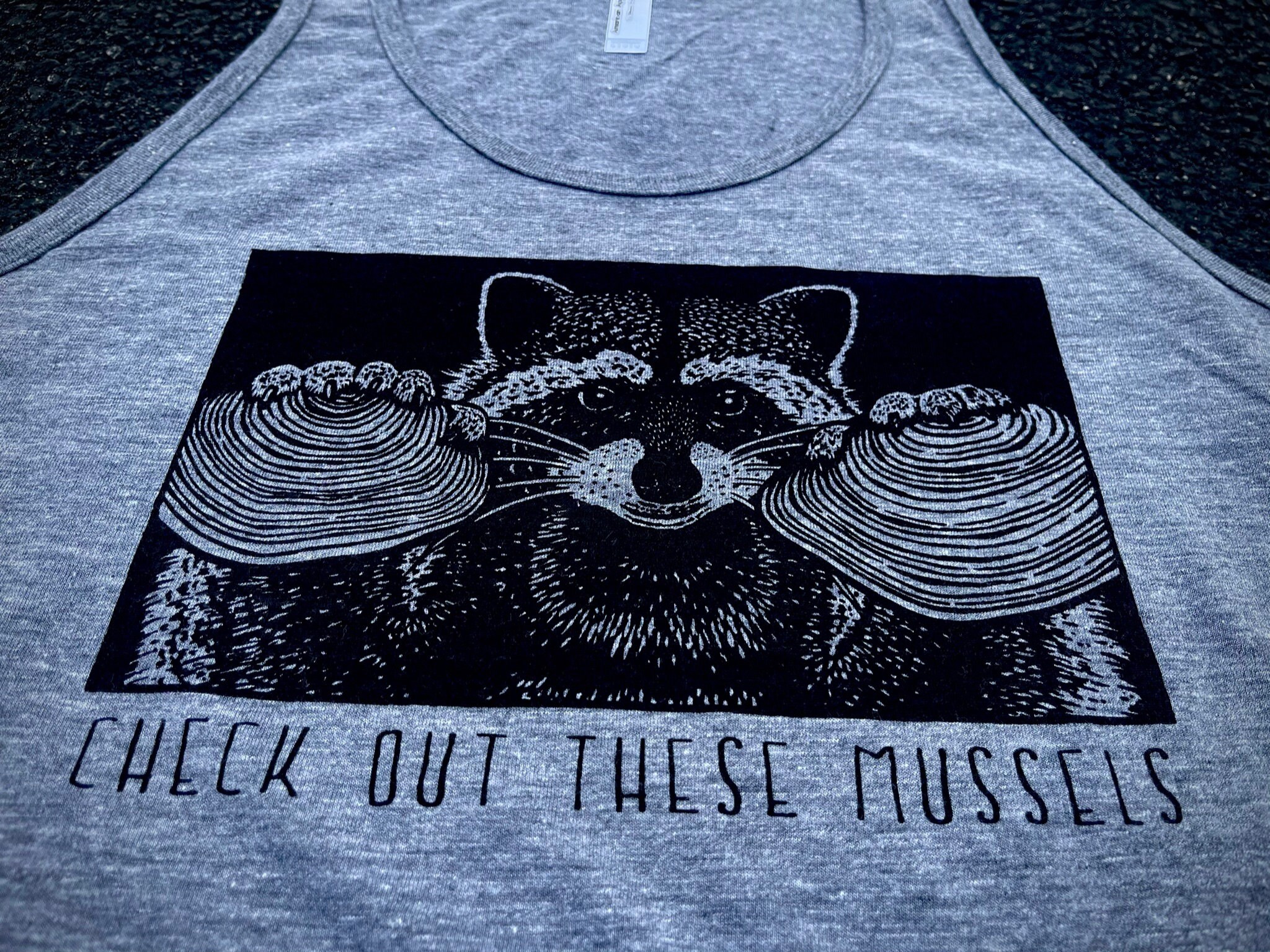 RACCOON Check Out These MUSSELS Triblend Tank or Tee T-shirt | Etsy