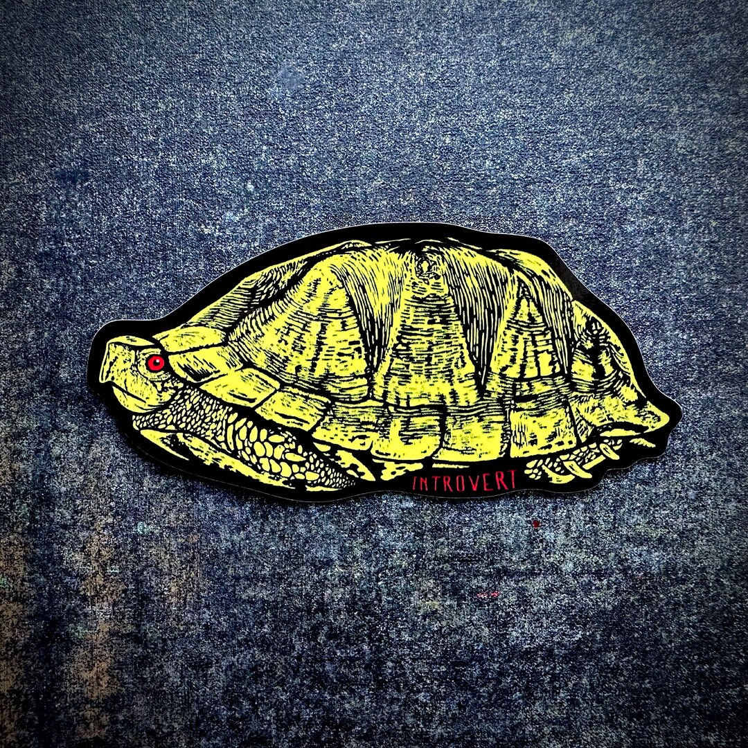 Introvert Eastern BOX TURTLE Sticker USA Made Smiling Snake - Etsy