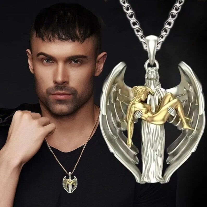 Necklace Retro Archangel Pendant Jesus Wings - Etsy