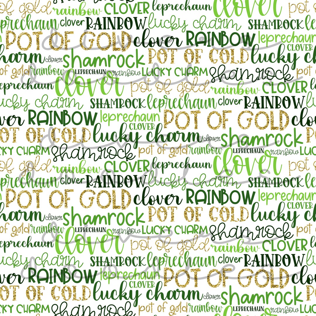St Patricks Day Digital Download, Seamless Pattern for Kids, Green and ...