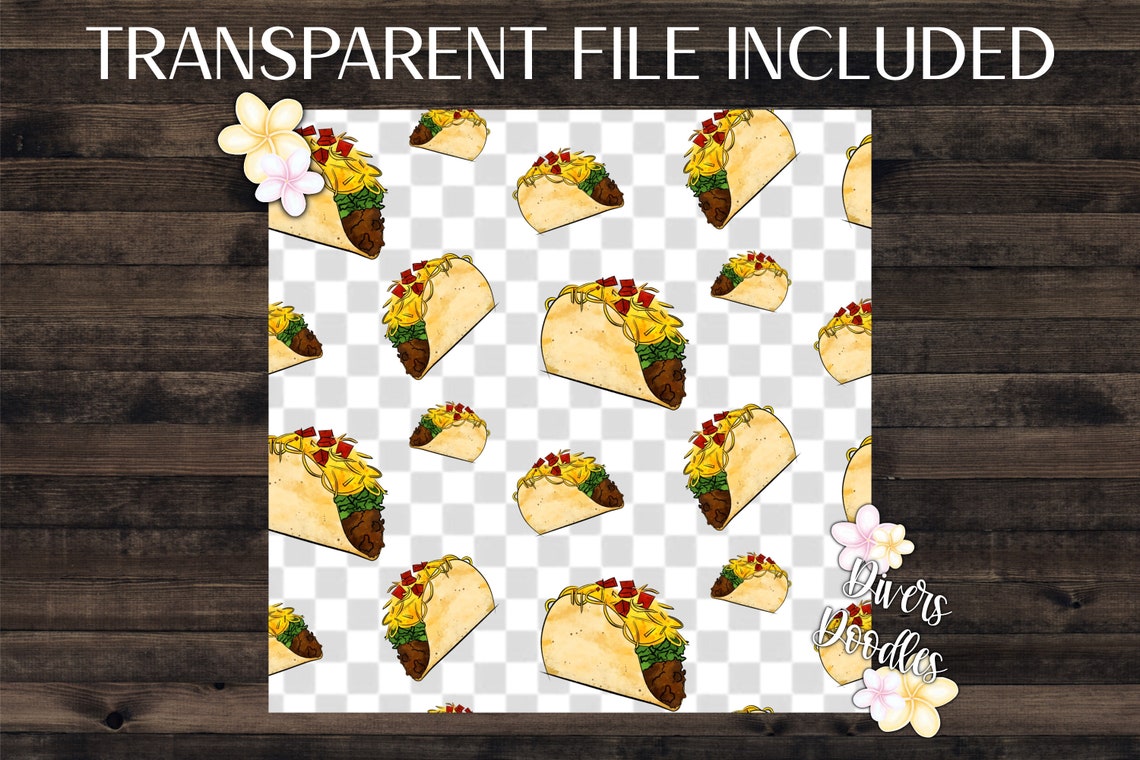 Taco Digital Paper, Food Seamless Pattern, Mexican Food Art, Purple ...