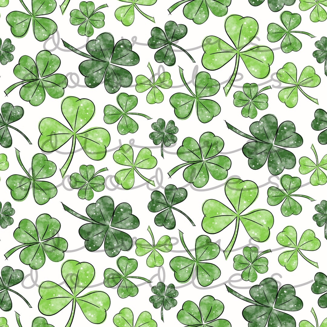 Clover Digital Paper, St Patricks Day Digital Download, Green ...