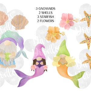 Gnome Clipart for Commercial Use, Hand Drawn Clip Art, Mermaid PNG for ...