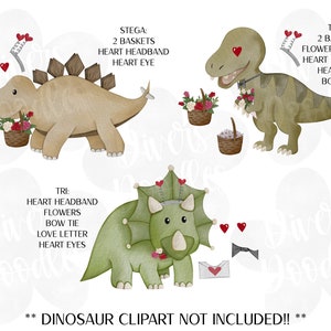 Valentines Day Clipart for Teachers, Cute Dinosaur Clipart for ...