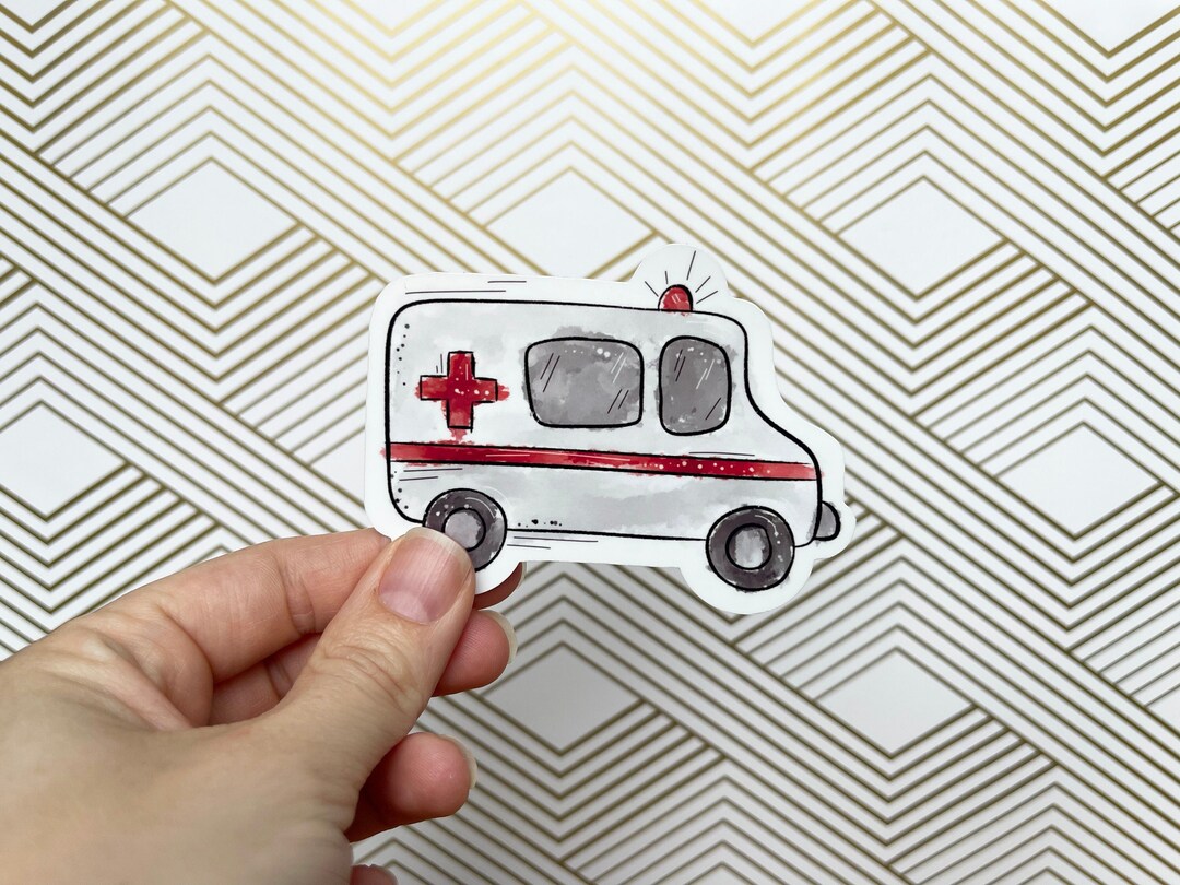 Ambulance Sticker for Water Bottle, Cute Medical Stickers for a Laptop ...