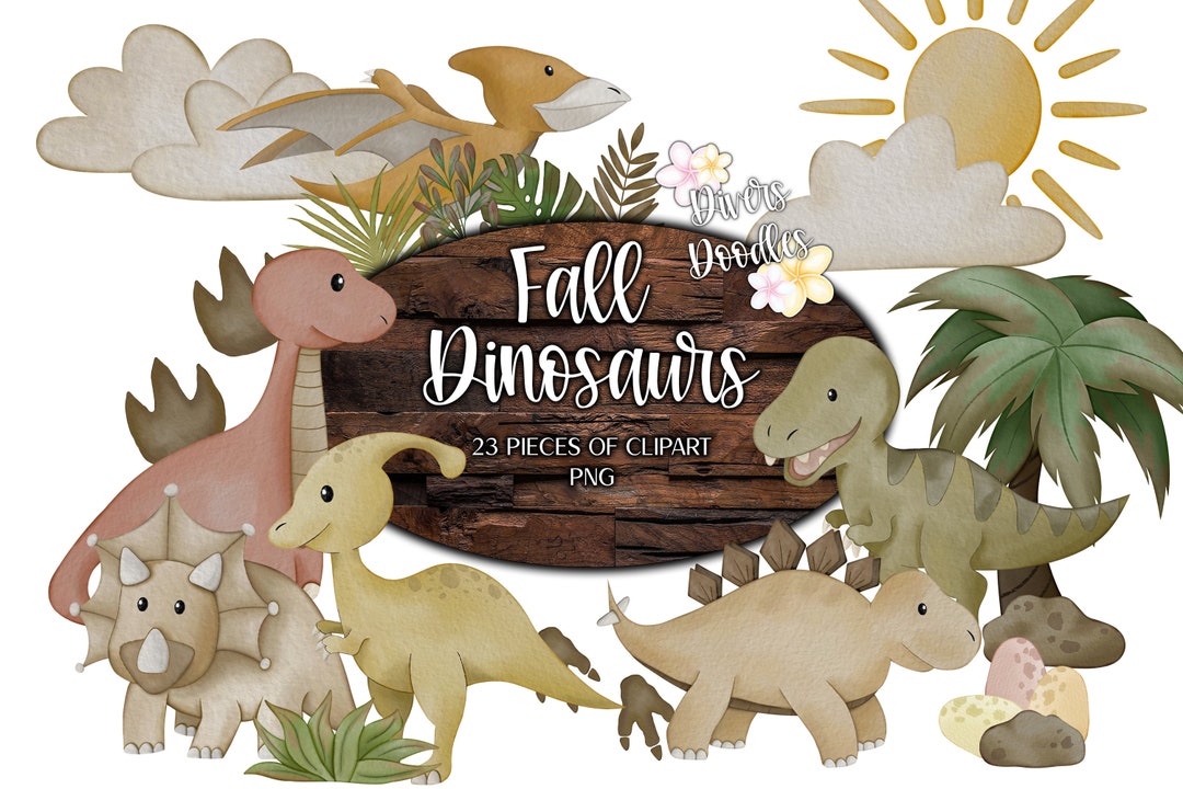 Baby Dinosaur Clipart PNG, Dinosaur Nursery Clipart, Watercolor ...