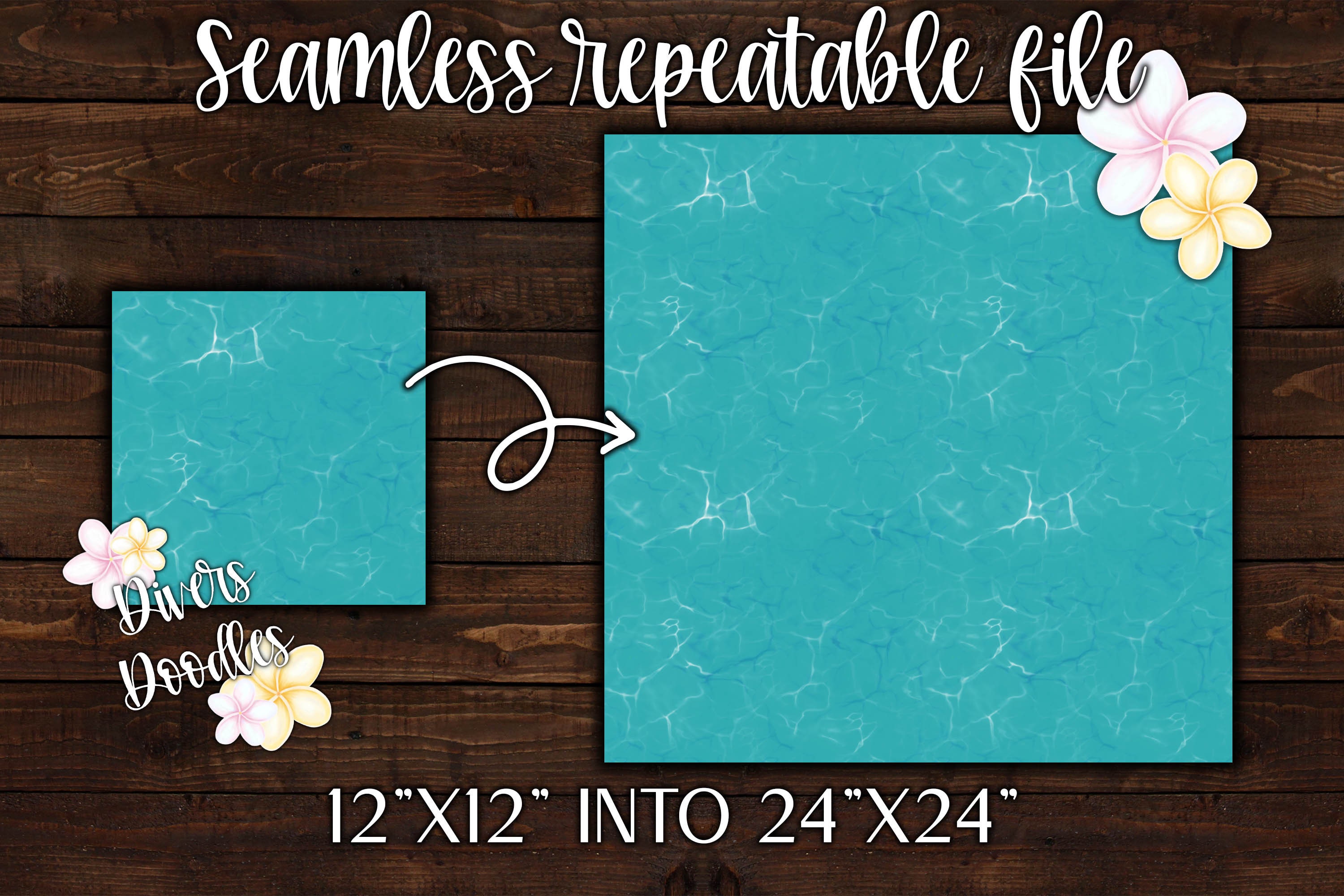 Water Digital Background, Swimming Pool Digital Paper, Summer Seamless ...