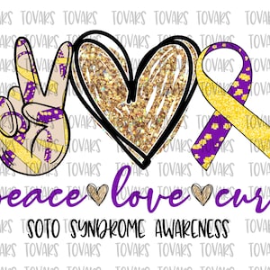 Peace Love Cure Sublimation Png Digital Download, Soto Syndrome ...