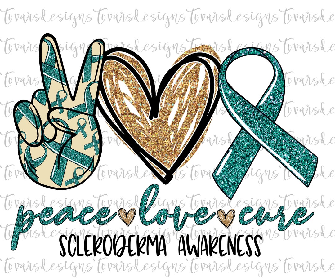 Scleroderma Awareness PNG: Peace Love Cure Ribbon (digital Download) - Etsy