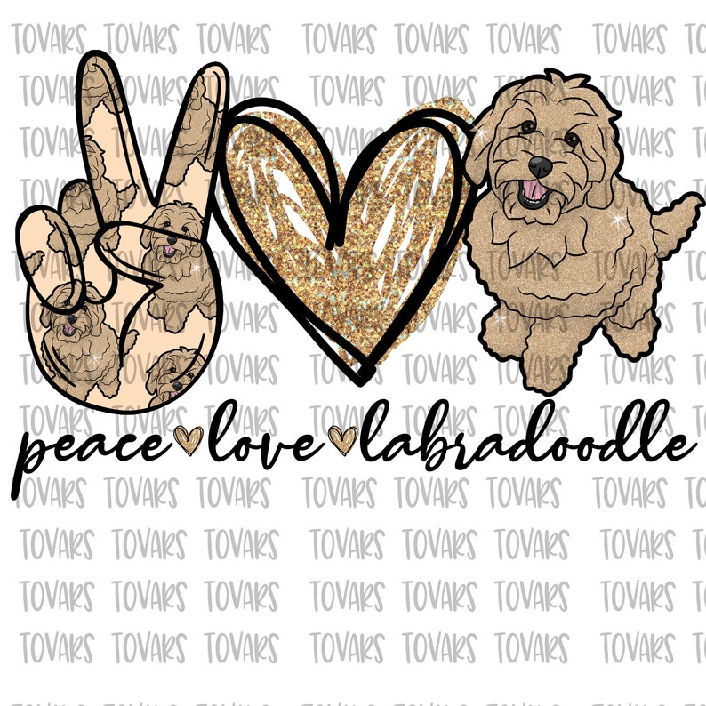 Peace Love Labradoodle Sublimation Png Digital Download, Labradoodle ...