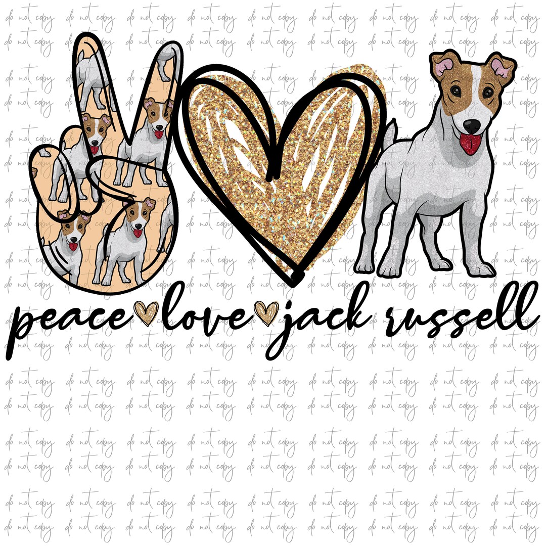 Peace Love Jack Russell Sublimation PNG (digital Download) - Etsy