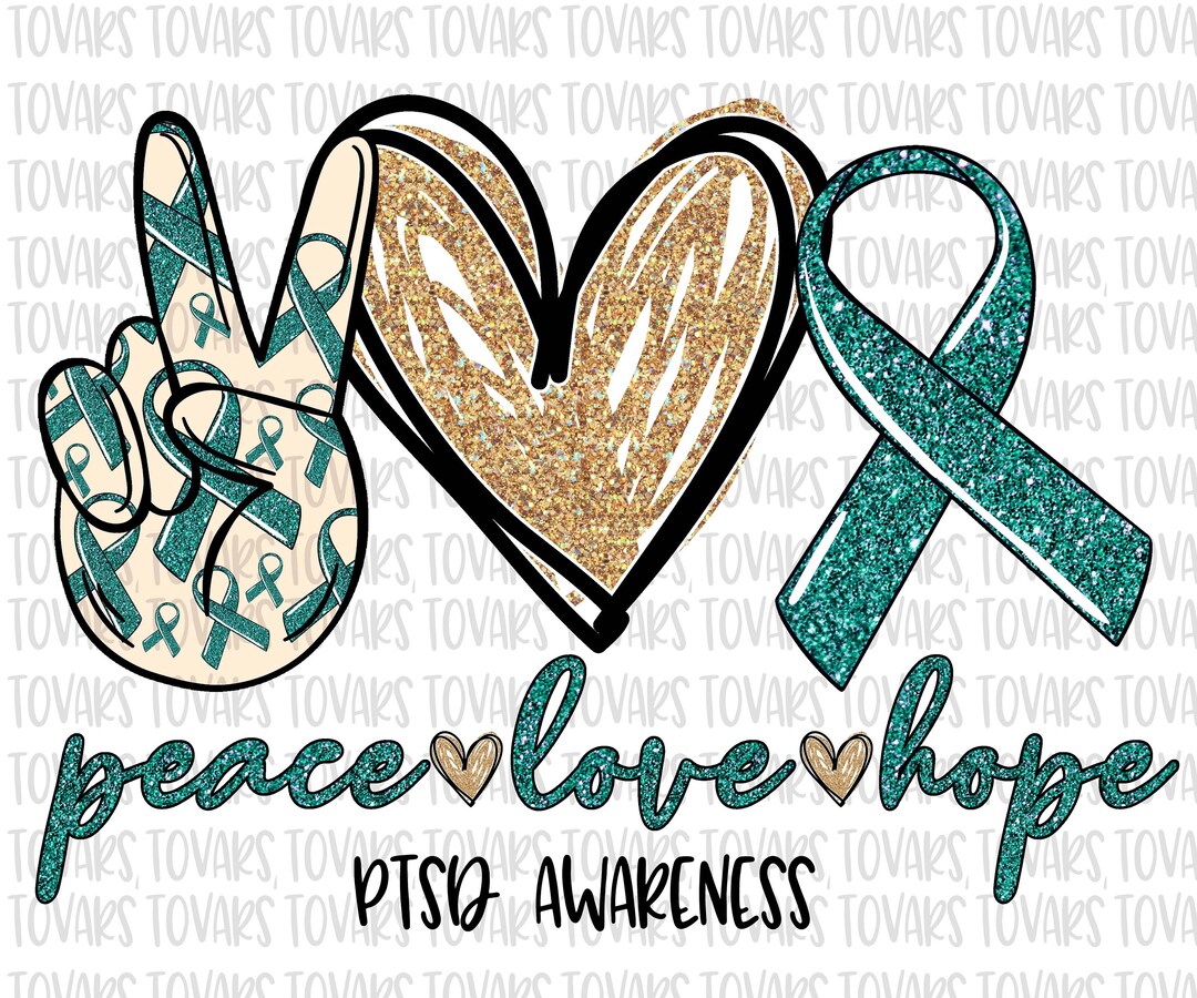 Peace Love Hope PTSD Awareness Sublimation Png Digital Download, Peace ...