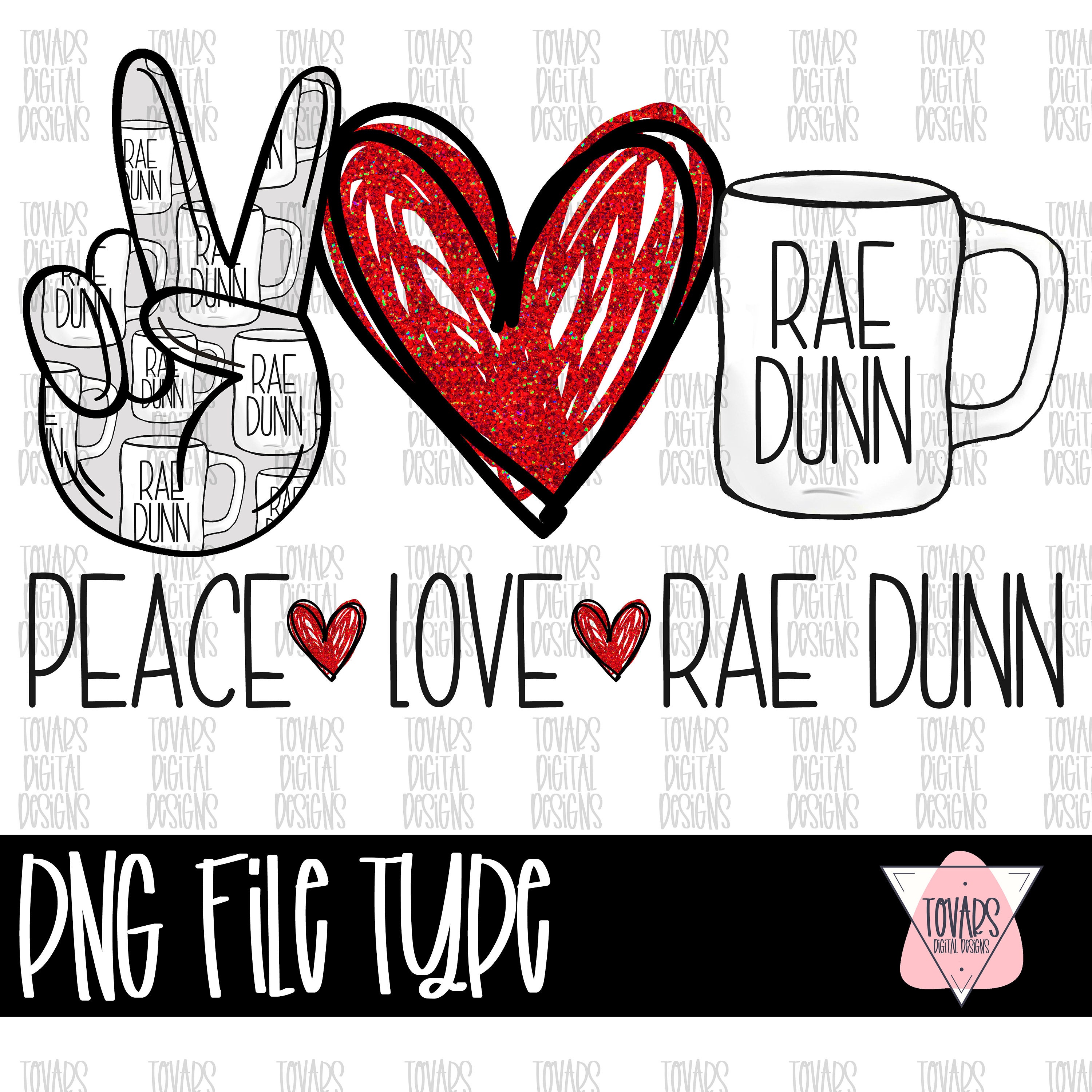 Peace Love Rae Dunn Inspired Design Sublimation PNG File | Etsy