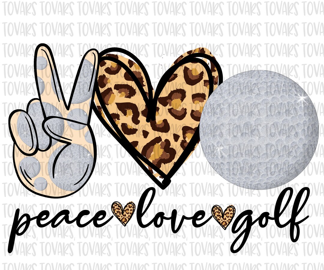 Peace Love Golf Leopard Print Sublimation Design (PNG) - Etsy