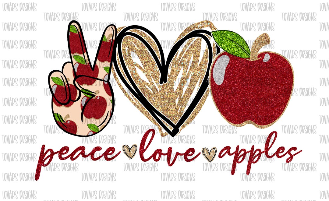 Peace Love Apples PNG, Sublimation Download (digital Download) - Etsy