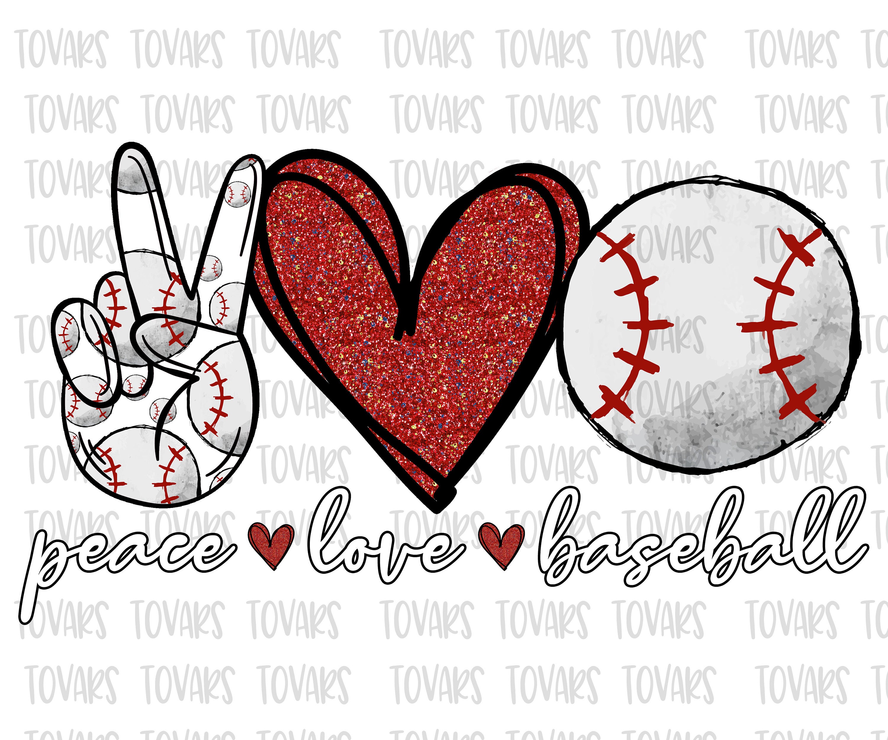Peace love Baseball Sublimation Png Digital Download Baseball | Etsy