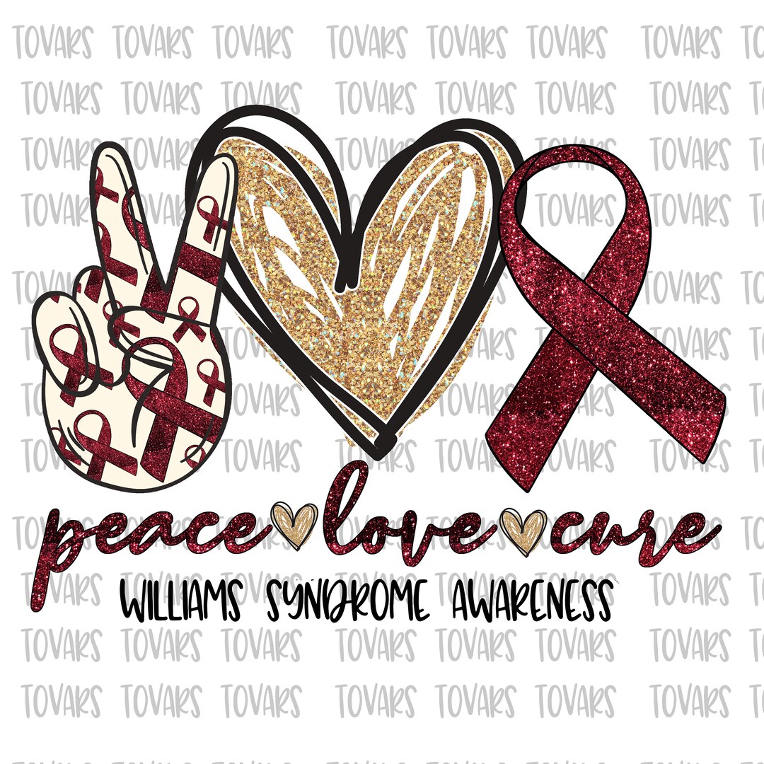 Williams Syndrome Awareness Png: Peace Love Cure (digital Download) - Etsy