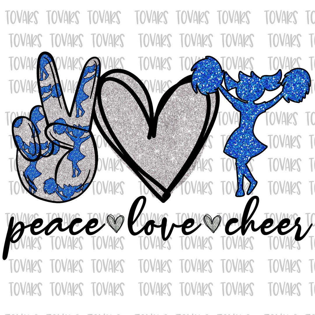 Peace Love Cheer Sublimation Png Digital Download, Cheer Digital Design ...