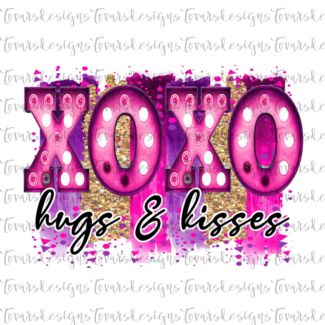 XOXO Hugs and Kisses Sublimation Download Marquee Letters - Etsy