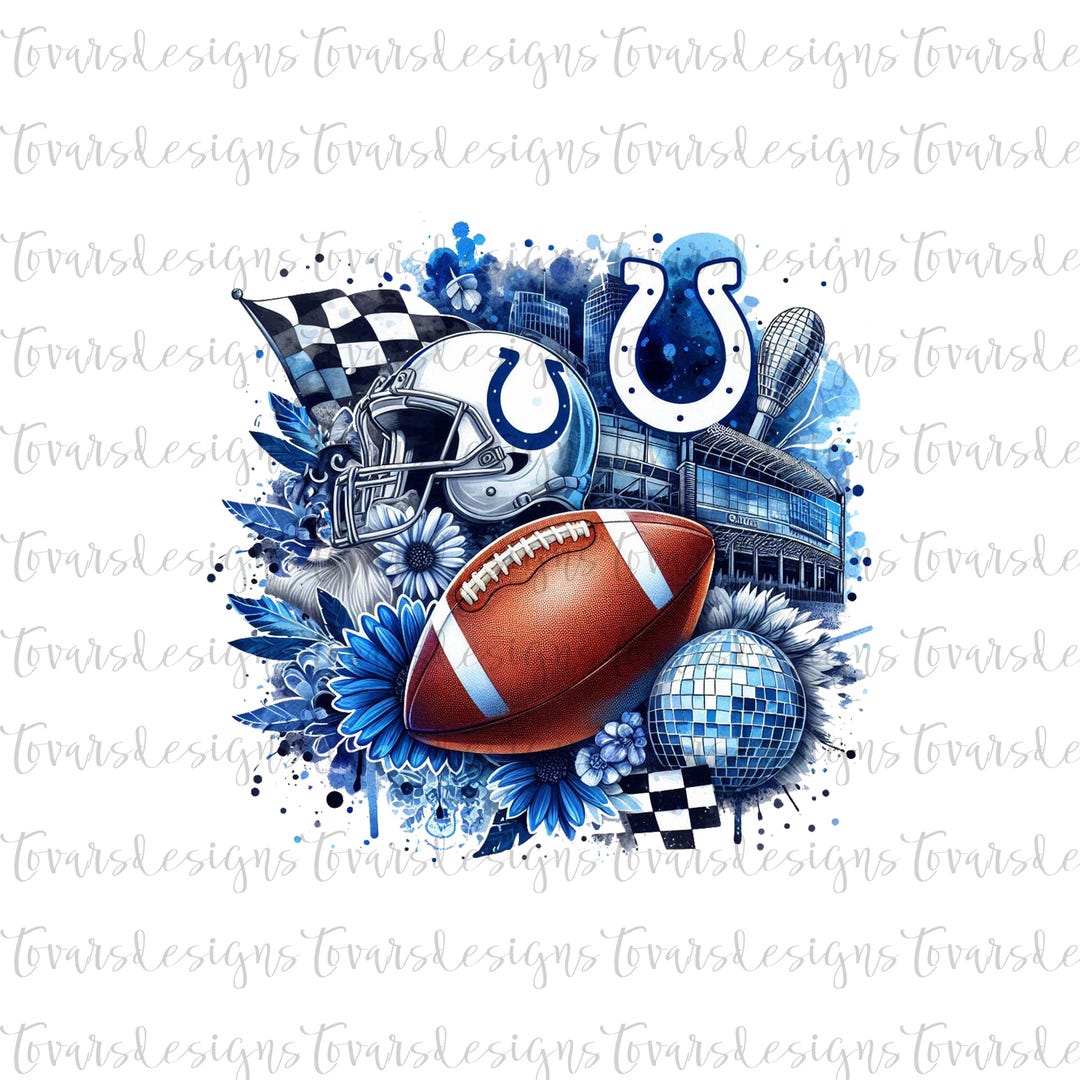 Blue White Football Design, Collage Disco Ball Football Design ...