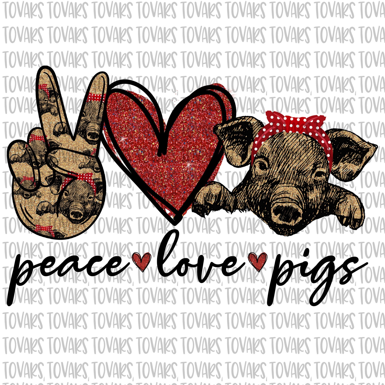 Peace Love Pigs Sublimation Png Digital Download, Peace Love Pigs Png ...