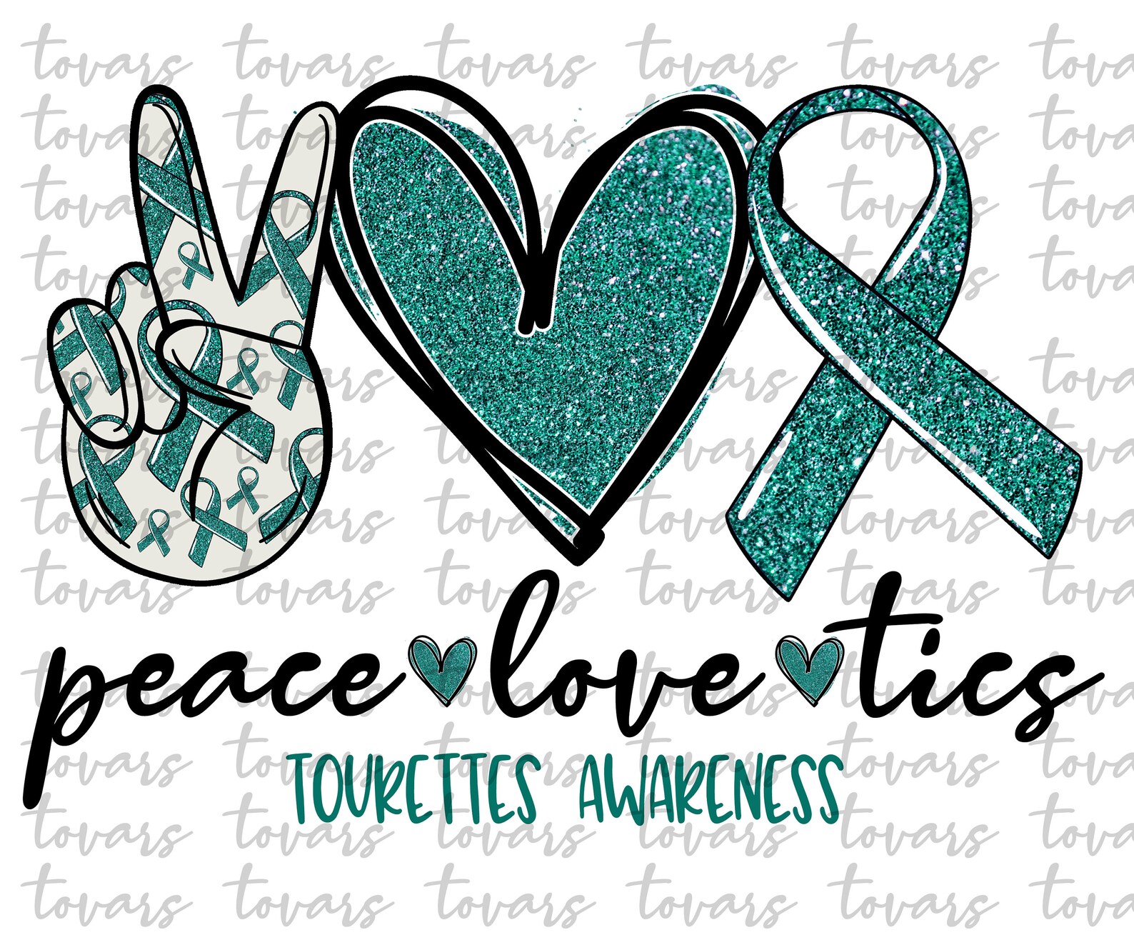 Peace Love Tics Sublimation Png Digital Download Tourettes - Etsy