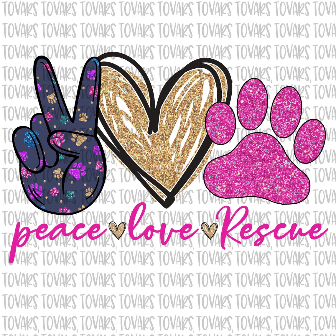 Peace Love Rescue Sublimation Png Digital Download Pet Rescue - Etsy