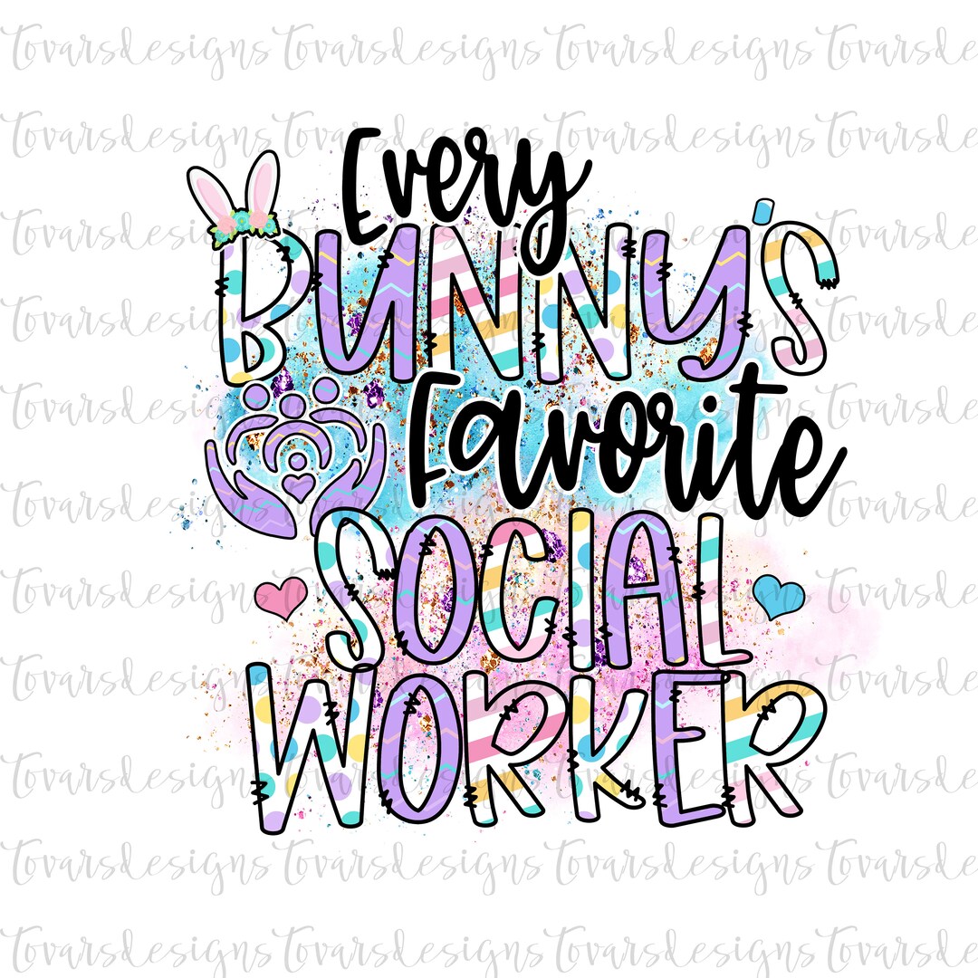 Easter Social Worker Bunny PNG: Sublimation Design (digital Download ...