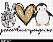 Peace Love Penguins Sublimation Png Digital Download Penguins - Etsy